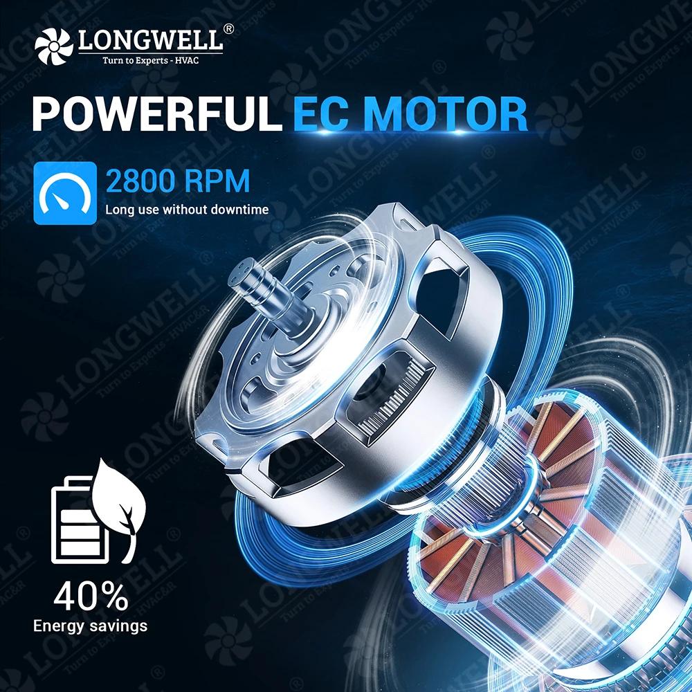 LONGWELL 4 Inch EC Motor Kipas Pengudaraan Rumah AC Campuran Aliran ...